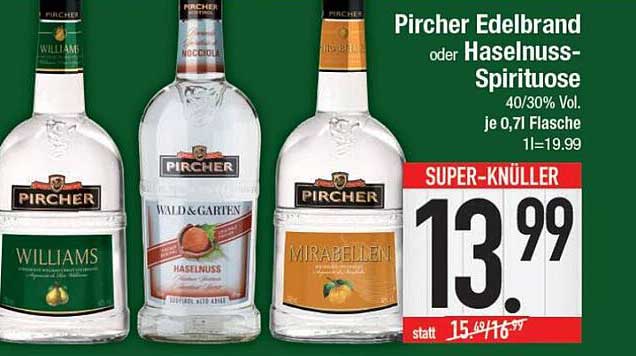 Pircher Edelbrand Oder Haselnuss-spirituose Angebot bei E Center ...