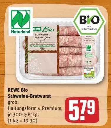 Rewe Bio Schweine-bratwurst Angebot bei REWE - 1Prospekte.de