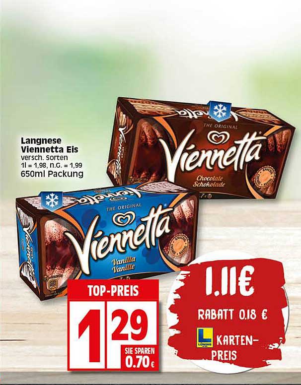 Langnese Viennetta Eis Angebot bei Elli Markt - 1Prospekte.de