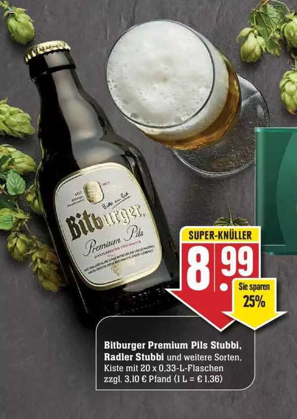 Bitburger Premium Pils Stubbi Radler Stubbi Angebot bei EDEKA