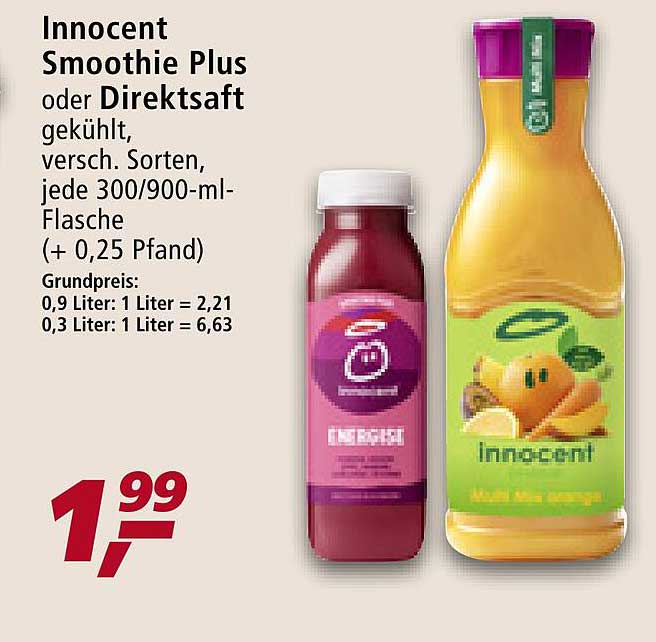 Innocent Smoothie Plus Oder Direktsaft Angebot bei Real