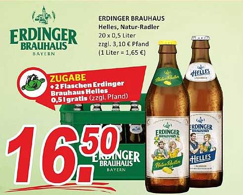 Erdinger Brauhaus Helles, Natur-radler Angebot bei Getränke Fleischmann ...