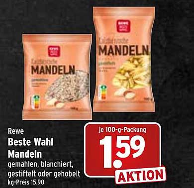 Rewe Beste Wahl Mandeln Angebot bei Wasgau - 1Prospekte.de