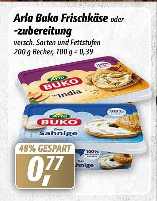 Arla Buko Frishkäse Oder Zubereitung Angebot bei Simmel - 1Prospekte.de