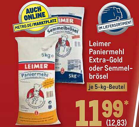 Leimer Paniermehl Extra-gold Oder Semmel Brösel Angebot bei METRO ...