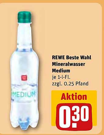 Rewe Beste Wahl Mineralwasser Medium Angebot bei REWE Kaufpark ...