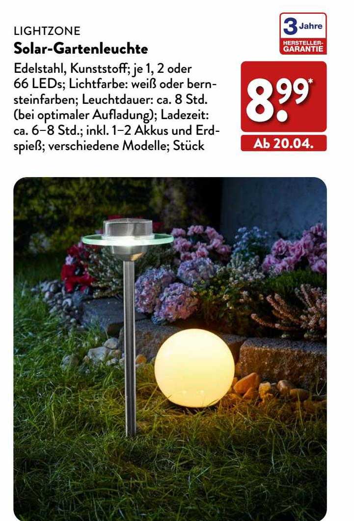Lightzone Solar-gartenleuchte Angebot bei ALDI Nord - 1Prospekte.de