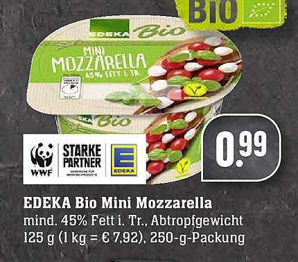 Edeka Bio Mini Mozzarella Angebot bei EDEKA - 1Prospekte.de