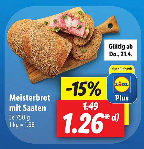 Meisterbrot Mit Saaten Angebot bei Lidl