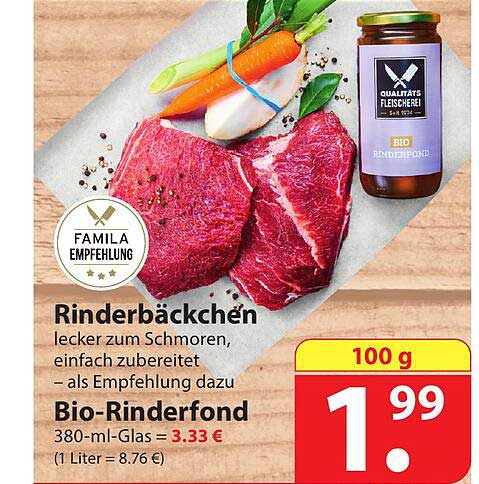 Rinderbäckchen Oder Bio-rinderfond Angebot bei Famila - 1Prospekte.de