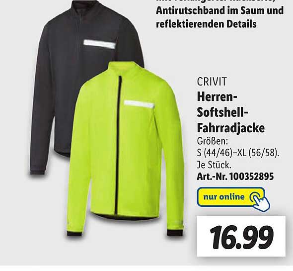 Crivit Herren-softshell-fahrradjacke Angebot bei Lidl - 1Prospekte.de