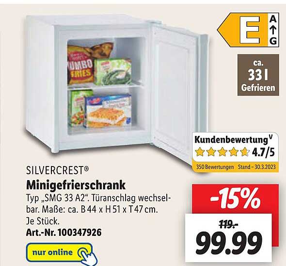 Silvercrest Minigefrierschrank Angebot bei Lidl - 1Prospekte.de