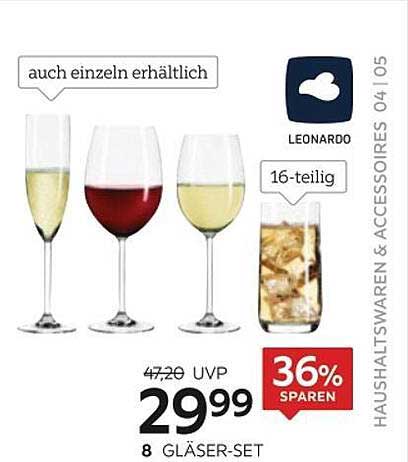 Wunderbar Leonardo Glaser Set Angebot Fotos