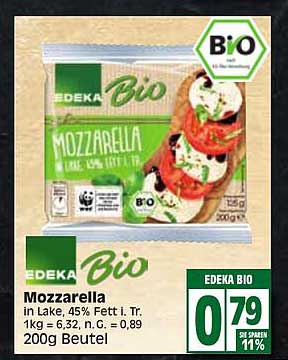 Edeka Bio Mozzarella Angebot bei EDEKA - 1Prospekte.de