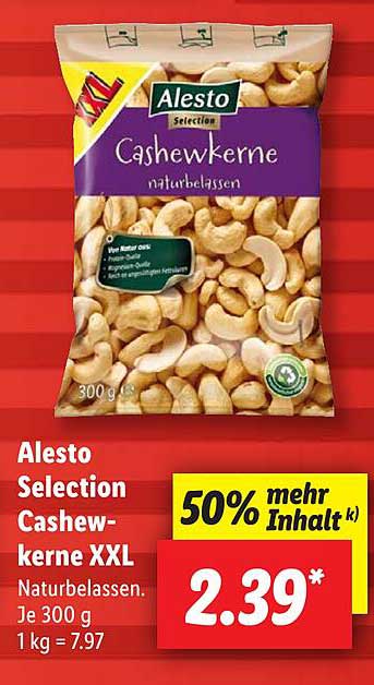 Alesto Selection Cashewkerne XXL Angebot bei Lidl - 1Prospekte.de