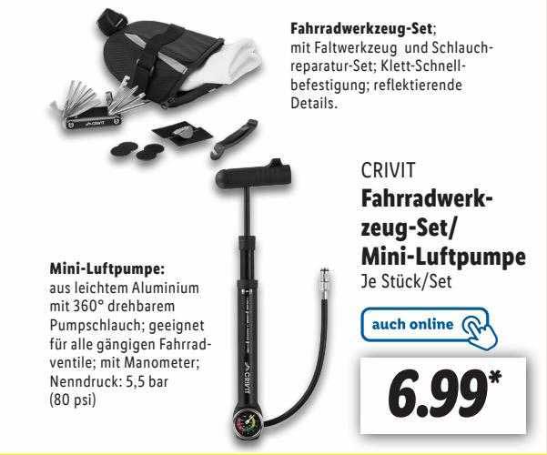 Crivit Fahrradwerkzeug-set Oder Mini-luftpumpe Angebot bei Lidl ...
