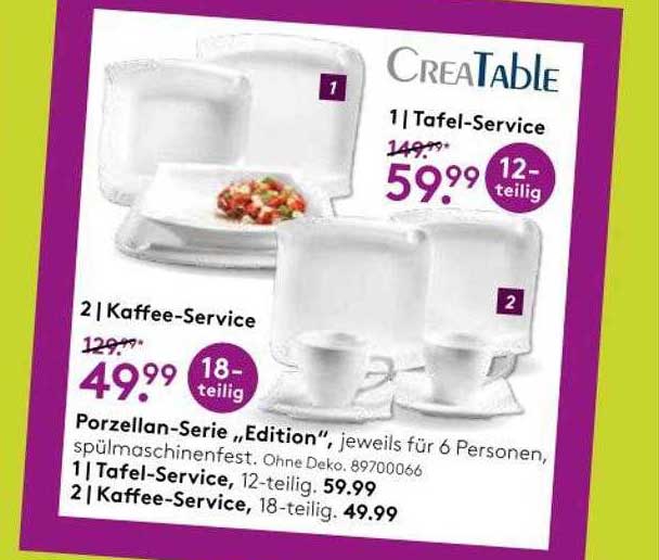 Creatable Porzellan-serie „edition“ Angebot bei Möbel Rieger ...