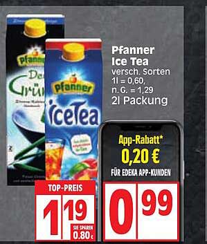 Pfanner Ice Tea Angebot bei EDEKA - 1Prospekte.de