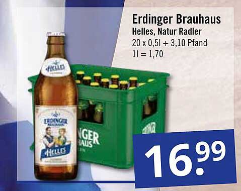 Erdinger Brauhaus Helles, Natur Radler Angebot bei GetränkePartner ...