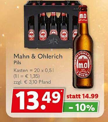 Mahn & Ohlerich Pils Angebot bei Getränkeland - 1Prospekte.de