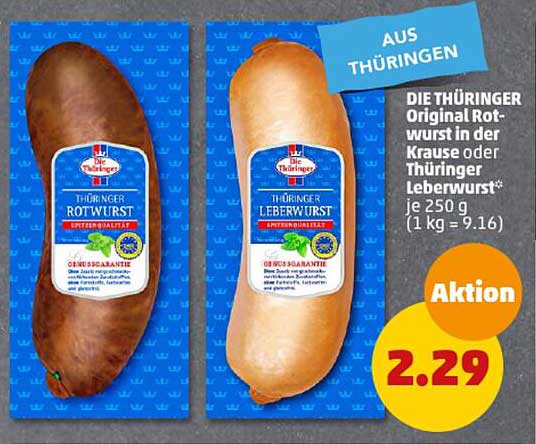 Die Thüringer Original Rotwurst In Der Krause Oder Thüringer Leberwurst ...