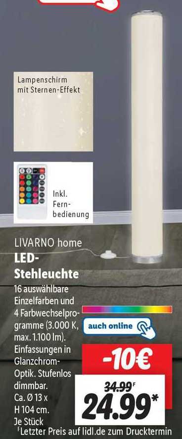 Livarno Home Led- Stehleuchte Angebot bei Lidl - 1Prospekte.de