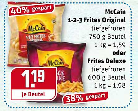 Mccain 1-2-3 Frites Original Oder Frites Deluxe Angebot bei REWE ...