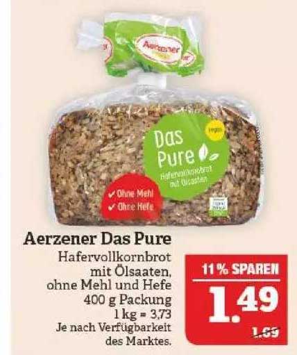 Aerzener Das Pure Hafervollkornbrot Mit ölsaaten Angebot bei EDEKA