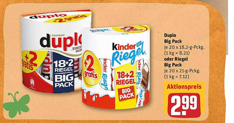 Duplo Big Pack Oder Riegel Big Pack Angebot bei REWE - 1Prospekte.de