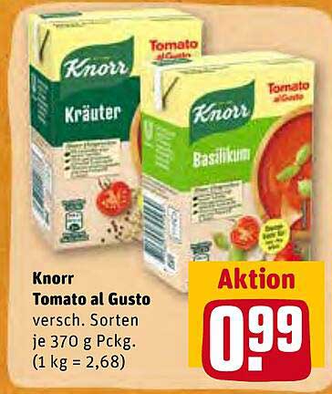 Knorr Tomato Al Gusto Angebot bei REWE Kaufpark - 1Prospekte.de