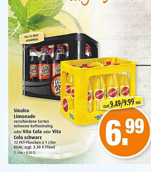 Sinalco Limonade Oder Vita Cola Oder Vita Cola Schwarz Angebot bei ...