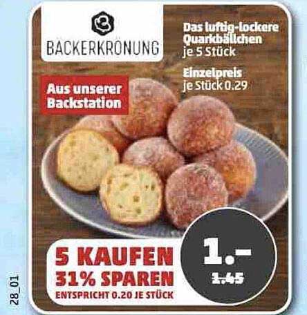 Backerkrönung Das Luftig-lockere Quarkbällchen Angebot bei Penny ...