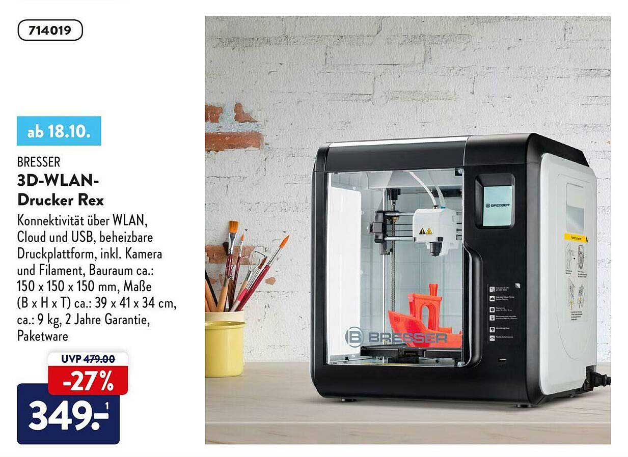 Bresser 3d-wlan-drucker Rex Angebot bei ALDI sud