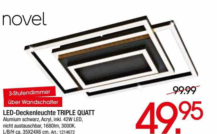 Novel Led-deckenleuchte Triple Quatt Angebot bei Zurbruggen