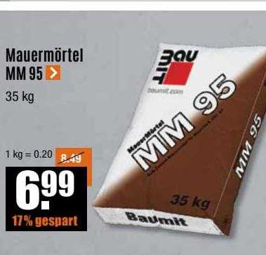 Mauermörtel Mm 95 Angebot bei V-Baumarkt - 1Prospekte.de