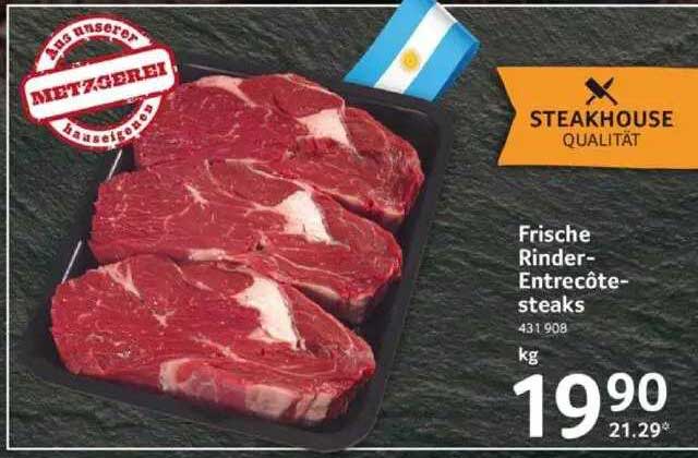 Frische Rinder Entrecote Steaks Angebot bei Selgros - 1Prospekte.de