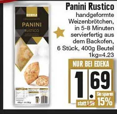 Edeka Genussmomente Panini Rustico Angebot bei EDEKA - 1Prospekte.de