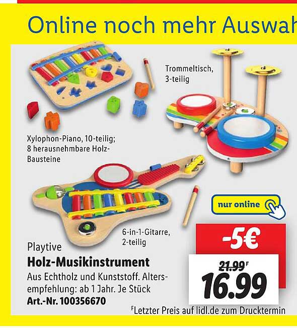 Playtive Holz-musikinstrument Angebot bei Lidl - 1Prospekte.de