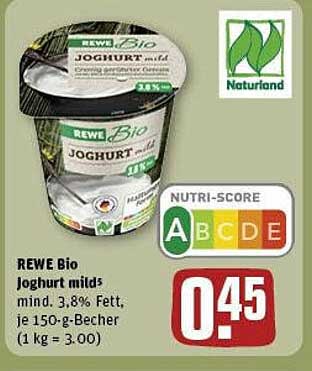 Rewe Bio Joghurt Mild Angebot bei REWE - 1Prospekte.de