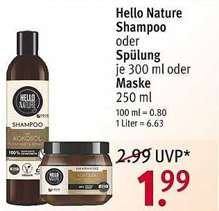 Hello Nature Shampoo Oder Spülung Oder Maske Angebot bei ROSSMANN ...