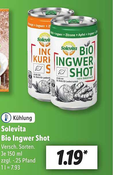 Solevita Bio Ingwer Shot Angebot bei Lidl - 1Prospekte.de
