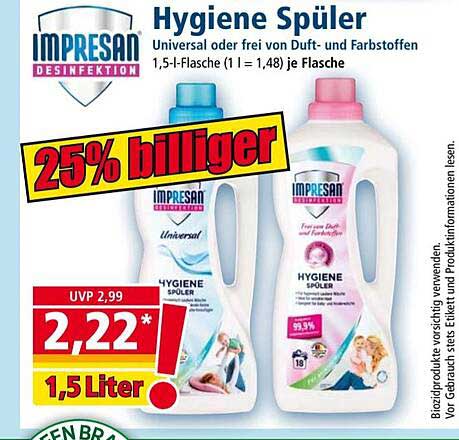 Impresan Hygiene Spüler Angebot bei NORMA - 1Prospekte.de