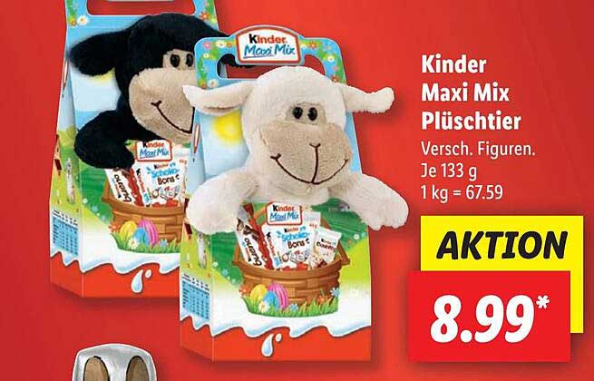 Kinder Maxi Mix Plüschtier Angebot bei Lidl - 1Prospekte.de