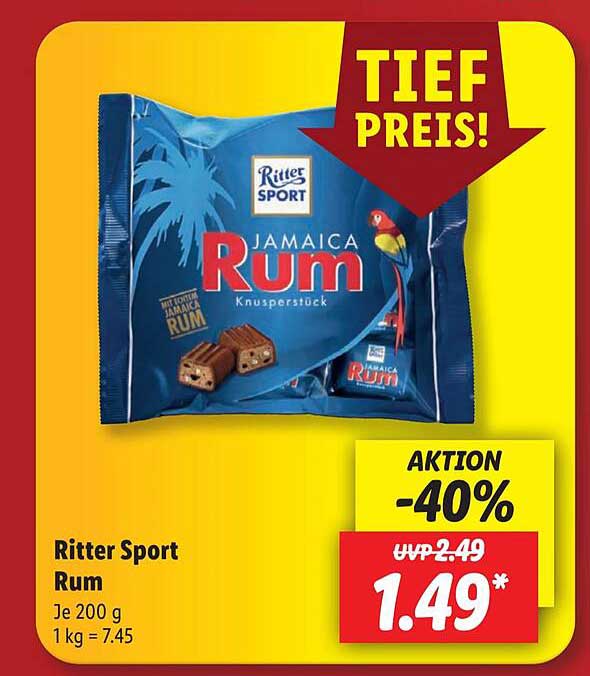 Ritter Sport Rum Angebot bei Lidl - 1Prospekte.de