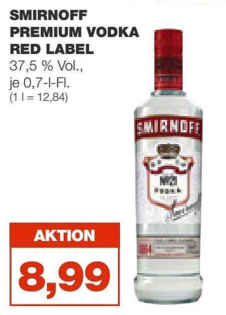 Smirnoff Premium Vodka Red Label Angebot bei Real - 1Prospekte.de