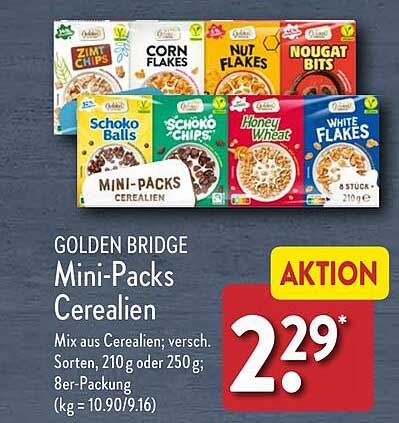 Golden Bridge Mini-packs Cerealien Angebot bei ALDI Nord - 1Prospekte.de