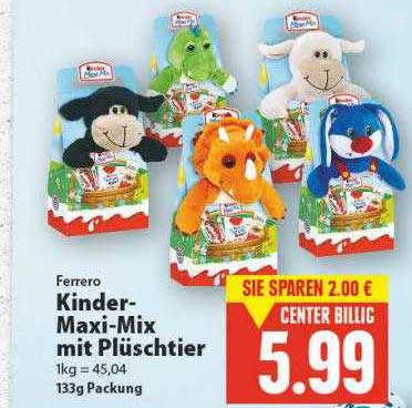 Ferrero Kinder-maxi-mix Mit Plüschtier Angebot bei E Center - 1Prospekte.de
