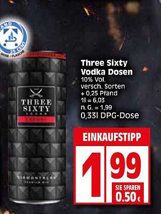 Three Sixty Vodka Dosen Angebot bei Elli Markt