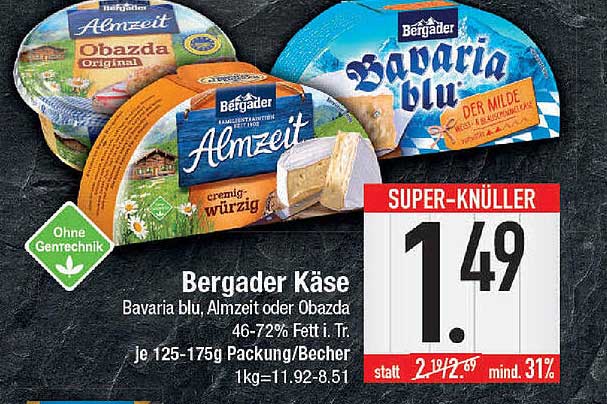 Bergader Käse Angebot bei E Center - 1Prospekte.de