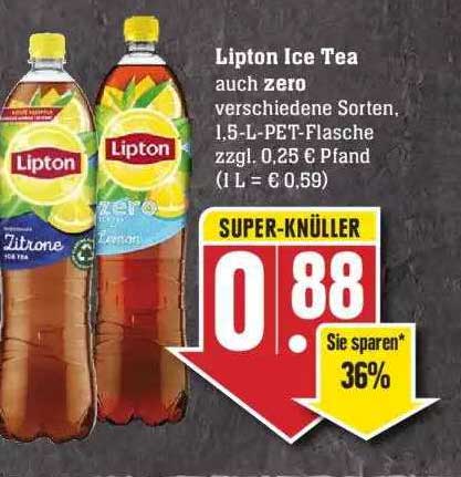Lipton Ice Tea Auch Zero Angebot bei EDEKA - 1Prospekte.de